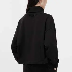 PUMA Classics Logo Embroidery High Neck Sweatshirt - Black
