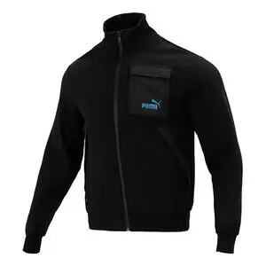 PUMA Casual Loose Long Sleeve Jacket With Pocket Detail - Black