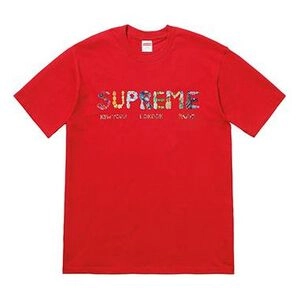 Supreme Ss18 Rocks Tee Alphabet Logo Short Sleeve - Red