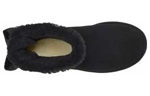 UGG Mini Bailey Bow Crushed Velvet Boot - Black