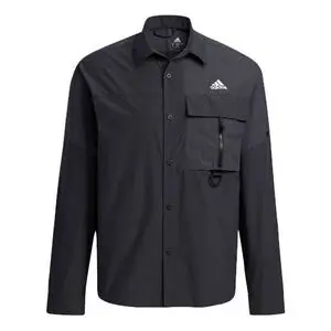 Adidas Casual Sports Solid Color Breathable Long Sleeves Shirt Black - Multi-color