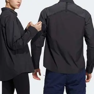 Adidas Casual Sports Solid Color Breathable Long Sleeves Shirt Black