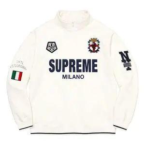 Supreme Milano Half Zip Pullover - White/navy