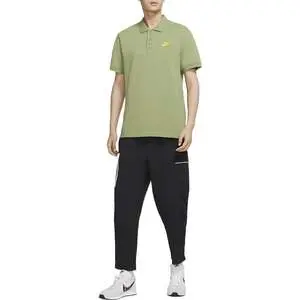 Nike Solid Color Logo Embroidered Short Sleeve Polo Shirt Green - Multi-color
