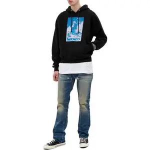 Heron Preston Graphic Print Hoodie - Black/blue