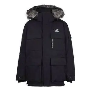 NEW BALANCE Down Parka With Faux Fur Hood - Black