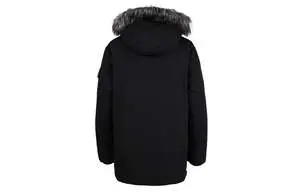 NEW BALANCE Down Parka With Faux Fur Hood - Black