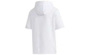 Adidas Neo Logo Embroidered Sports Pullover Hooded Short Sleeve White