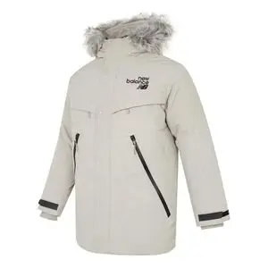 NEW BALANCE Hooded Parka Jacket - Light Grey