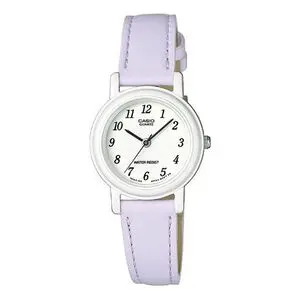 Casio Quartz Leather Strap Watch - Light Purple