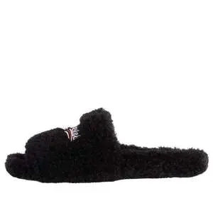 Balenciaga Furry Slides - Black