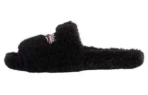 Balenciaga Furry Slides - Black
