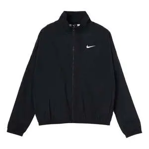 Nike Stand Collar Logo Print Jacket - Black