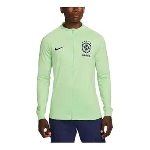 Nike Brazil Strike Dri-fit Knit Soccer Track Jacket - Green/multi-color
