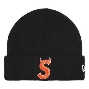 Supreme X New Era Ss26 Devil S Logo Beanie - Black