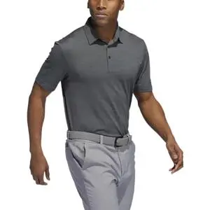 Adidas Solid Color Logo Micro Mark Golf Sports Short Sleeve Dark Grey Polo Shirt - Multi-color