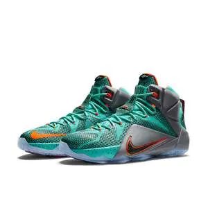 Nike Lebron 12 'nsrl' High Top Basketball Shoes - Green/black/grey