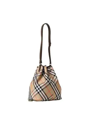 Burberry Vintage Check Coated Cotton Bucket Bag