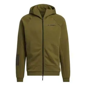 Adidas Knit Full-zip Hooded Jacket With Logo