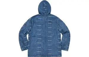 Supreme Logo Denim Turnout Jacket - Blue