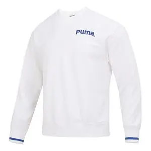 PUMA Team Crew Tr Logo Long Sleeve Sweater - White