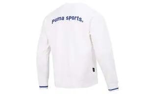PUMA Team Crew Tr Logo Long Sleeve Sweater - White