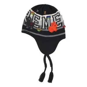Supreme Supreme Fw25 Felt Appliqué Earflap Beanie 'black' Black