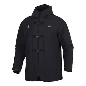 Adidas Loose Fit Casual Jacket With Buckle Detail - Black