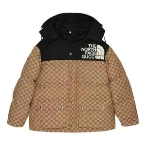 Gucci X The North Face Gg Monogram Padded Coat - Tan/black