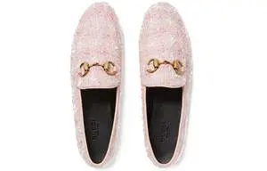 Gucci Jordaan Tweed Loafers - Pink