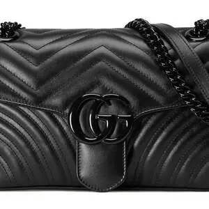Gucci Gg Marmont Matelassé Shoulder Bag - Black