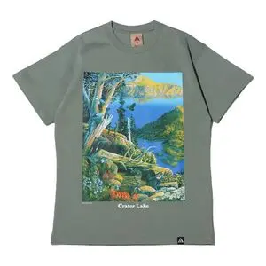 Nike X Crater Lake Sports Printing Pattern Round Collar Male - Green