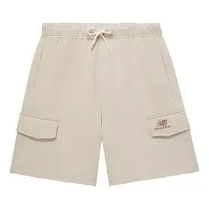 NEW BALANCE Logo Sport Cotton Shorts - Beige/brown