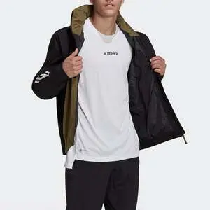 Adidas Bsc 3s R.r Jkt Contrast Color Stitching Hooded Jacket Olive Green - Default Color