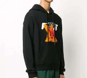 Off-White Pivot Fish" Graphic Print Hoodie