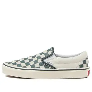 VANS Classic Slip-on Checkerboard Shoes - Green/white