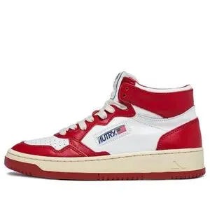 AUTRY AUTRY Medalist Mid Leather High Top Sneakers White/red