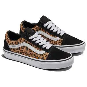 VANS Old Skool Leopard Print Lace-up Sneakers - Black/brown