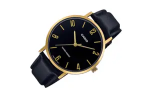 Casio Quartz Analog Watch With Leather Strap