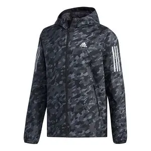 Adidas Camouflage Windproof Hooded Jacket - Black