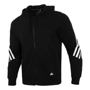 Adidas Three Stripe Knit Hooded Jacket