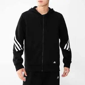 Adidas Three Stripe Knit Hooded Jacket