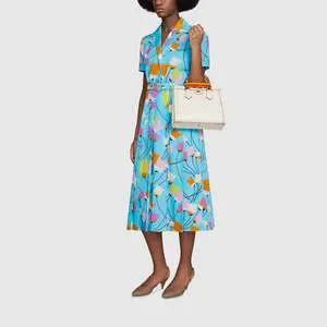 Gucci Tulip Print Pleated Dress