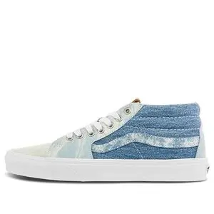 VANS Sk8-mid Washed Denim Sneakers - White/blue