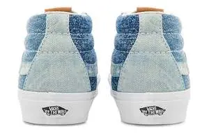 VANS Sk8-mid Washed Denim Sneakers - White/blue