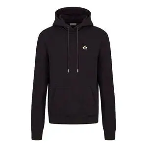 Dior X Kaws Crossover Bee Embroidered Hoodie - Black