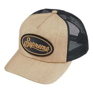 Supreme Raffia Mesh Back 5-panel Cap - Tan