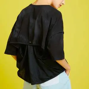 CONVERSE Loose Fit Mesh Short Sleeve Top