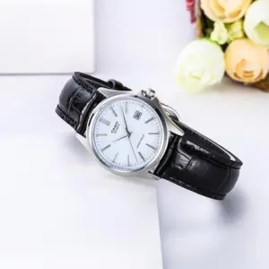 Casio Quartz Analog Watch With Leather Strap