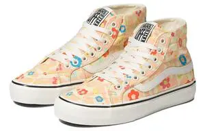 VANS Sk8-hi High Top Sneakers With Floral Print - Yellowpink